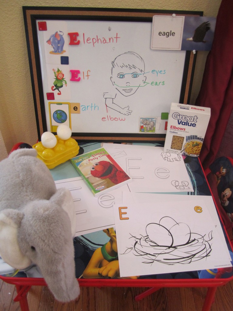 Preschool Alphabet - E is for Elbow - Happy and Blessed Home