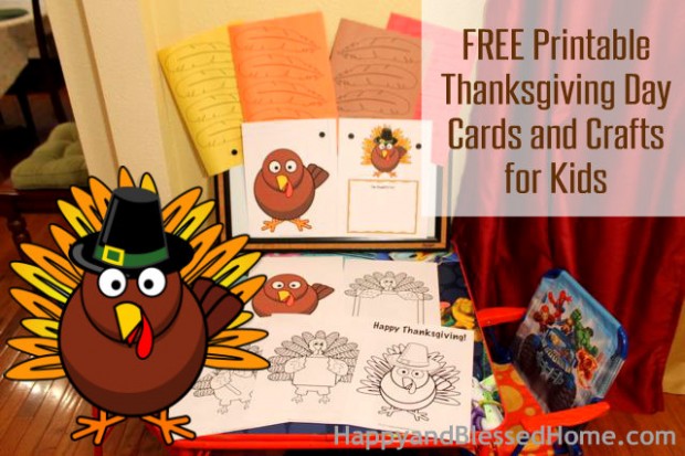 FREE Printable Thanksgiving Day Cards and Crafts for Kids