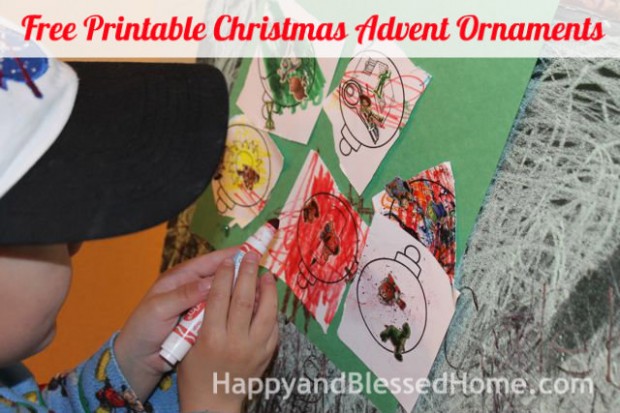 FREE Advent Calendar and Advent Christmas Ornaments Craft for Kids