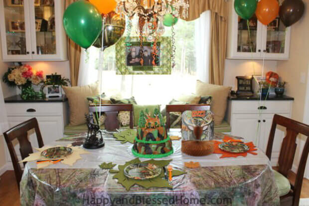 Camouflage Hunting Theme Party Fun - Happy and Blessed Home