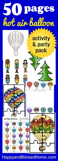 Hot Air Balloon Activity Pack for Kids and Fun Hot Air Balloon Recipe