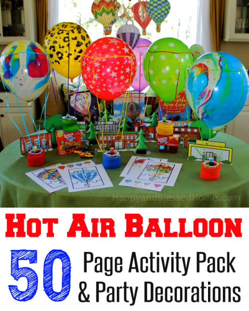 Hot Air Balloon Activity Pack for Kids and Fun Hot Air Balloon Recipe