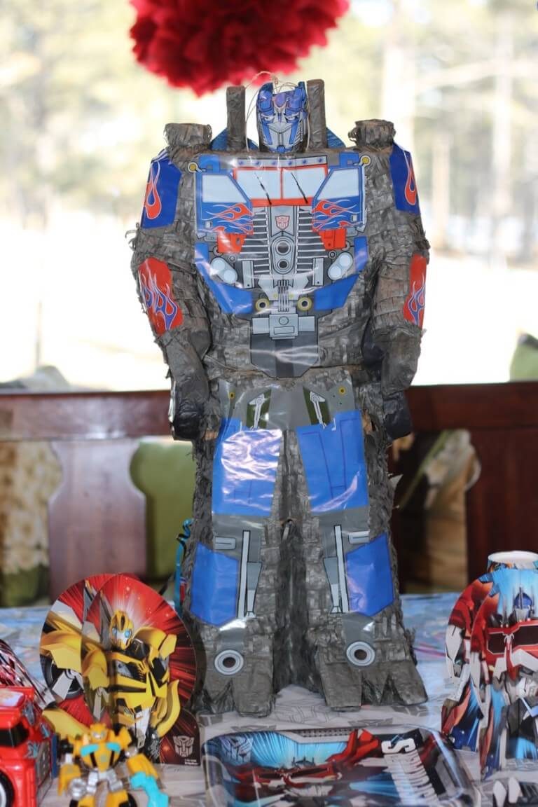 Our Optimus Prime Piñata was a hit with the kids - Happy and Blessed Home